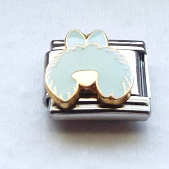 B'linq | Jewelry | White Enamel Bunny Butt 9mm Stainless Steel Italian ...